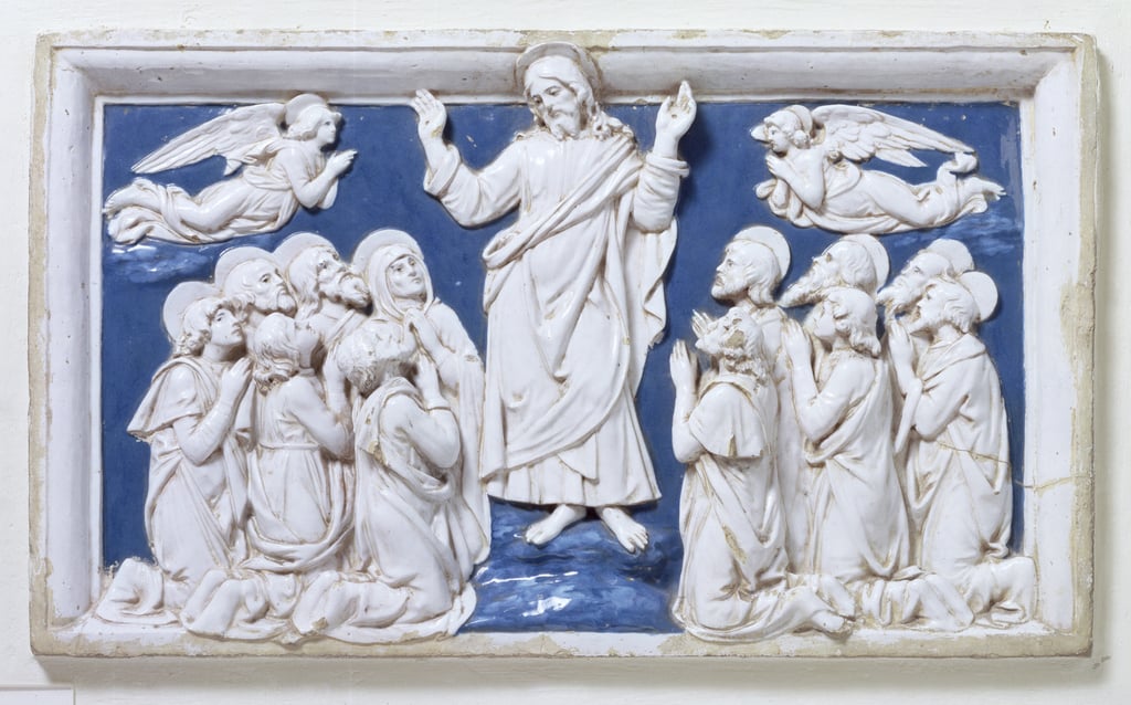 Der Aufstieg (glasierte Terrakotta) von Andrea Della Robbia